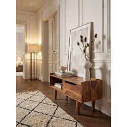 KADIMA DESIGN Lowboard Massivholz Modern Stil 95x44x34 cm mit Schiebet&uuml;r