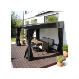Jet-Line Pavillon Gartenpavillon 3x3,6m Karoom anthrazit aus Aluminium Schiebedach