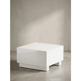 KADIMA DESIGN Couchtisch in W&uuml;rfelform, Wei&szlig; Hochglanz, 60x60x35 cm, modernes Design