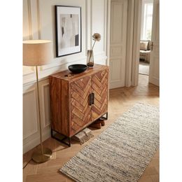 KADIMA DESIGN Schuhschrank &ndash; Massivholz, 100x105x40 cm, geschlossen, mit Ablage