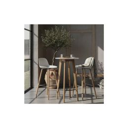 KADIMA DESIGN Stehtisch &ndash; Wei&szlig;, 60x110x60 cm, rund, Holzoptik, skandinavisch