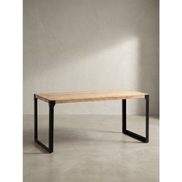 KADIMA DESIGN Esstisch Massivholz Metall Rechteckig Industrial, Akazie 180x90x76 cm