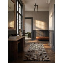 L&auml;ufer geometrisch Natur-Schwarz 80 x 230 cm - CROFT KADIMA DESIGN