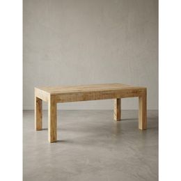 KADIMA DESIGN Couchtisch Mango Massivholz Natur, Landhaus-Stil Rustikal 110 x 60 x 47 cm