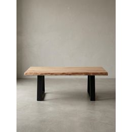 KADIMA DESIGN Couchtisch Massivholz Akazie Baumstamm 115x40x60cm Landhausstil