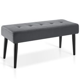 TecTake&reg; Sitzbank, mit Samt oder Boucl&eacute;, bodenschonende Kunststoffkappen, Belastbarkeit 220 kg, 95 x 38 x 45 cm