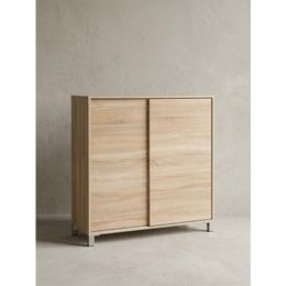 KADIMA DESIGN Schuhschrank Holz f&uuml;r 20 Paar Schuhe mit Ablage, Sonoma 100x38x108 cm
