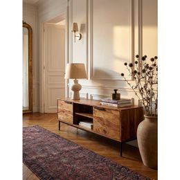 KADIMA DESIGN Lowboard Massivholz Modern Stil 147x51x38 cm mit zwei T&uuml;ren