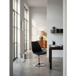 KADIMA DESIGN Drehstuhl Kunstleder Schalensitz H&ouml;henverstellbar KORSIKA, Schwarz 46x46x88 cm