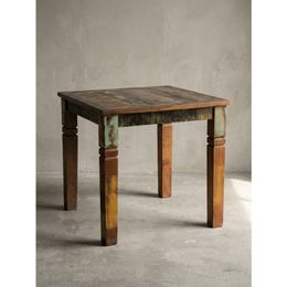 KADIMA DESIGN Esstisch Mango Massivholz Quadratisch Landhausstil WL5.077, Dunkelbraun 80x80x76 cm