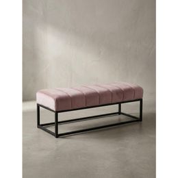 KADIMA DESIGN Sitzbank Samt Metallgestell gepolstert, Rosa 108x40x40 cm
