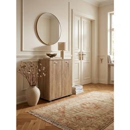 KADIMA DESIGN Schuhschrank Holz mit 4 F&auml;chern und 2 T&uuml;ren, Sonoma 60x35x90 cm