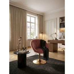 KADIMA DESIGN Loungesessel Samt mit R&uuml;ckenlehne, drehbar im modernen Design, Rosa 62x67x100 cm