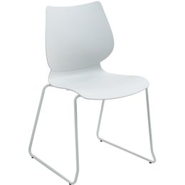 CLP Stapelstuhl Houma, platzsparend stapelbar, mit R&uuml;ckenlehne, Sitzschale aus Kunststoff, stabiles Metallgestell, Esszimmerstuhl modern