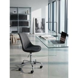 KADIMA DESIGN Schreibtischstuhl Schwarz Stoff drehbar mit Lehne und Rollen bis 110 kg