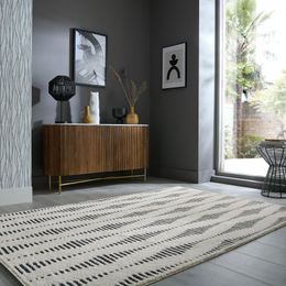 KADIMA DESIGN Teppich skandinavisch Creme-Schwarz 200 x 290 cm - COLN Kadima