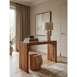 KADIMA DESIGN Konsolentisch &ndash; Massivholz, 115x40x75 cm, schmal, mit Schubladen