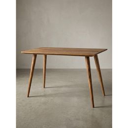 KADIMA DESIGN Esstisch Massivholz Rechteckig Rustikal Landhausstil REPA, Dunkelbraun 60x120x76 cm