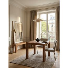 KADIMA DESIGN Esstisch Massivholz Rechteckig Zeitlos MUMBAI, Dunkelbraun 80x80x76 cm