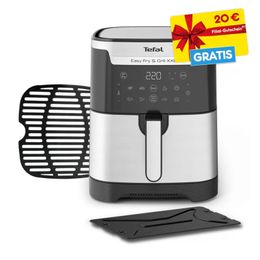 Tefal EY801D Easy Fry & Grill XXL Flexcook Hei&szlig;luftfritteuse/Grill 1700 Watt Edelstahl/Schwarz + 20 &euro; Filial-Gutschein