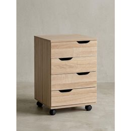 KADIMA DESIGN Rollcontainer &ndash; Sonoma, 40x60x40 cm, 3 Schubladen, Rollen, f&uuml;r B&uuml;ro