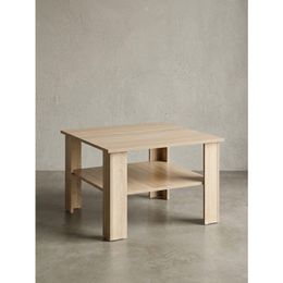 KADIMA DESIGN Couchtisch Eiche mit Ablage und Stauraum, Sonoma 60x60x42 cm