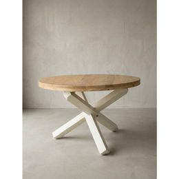 KADIMA DESIGN Esstisch Rund Massivholz Landhausstil BOHA, Akazie 120x120x75 cm