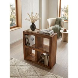 KADIMA DESIGN Standregal &ndash; Naturholz, Massiv, 82 cm hoch, 4 B&ouml;den, Landhausstil