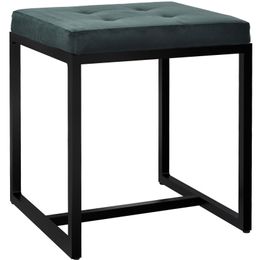 CLP Sitzhocker Barci I Moderner Hocker Hochwertiger Polsterhocker mit schwarz pulverbeschichteten Eisengestell