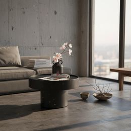 KADIMA DESIGN Couchtisch in Pilz-Form, Schwarz, Metall, 60x60x36cm