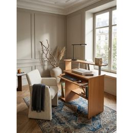 KADIMA DESIGN Computertisch Mit Tastaturauszug Und Druckerablage Platzsparend, Buche 94x48x90 cm