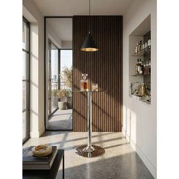 KADIMA DESIGN Stehtisch &ndash; &Oslash; 60 cm, 60x60x105 cm, Sicherheitsglas, Silber, Metall, modern