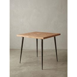 KADIMA DESIGN Esszimmertisch &ndash; Quadratisch Akazie Massivholz 80x76x80 cm Metall Industrial