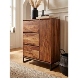 KADIMA DESIGN Schuhschrank &ndash; Massivholz, 88x120x40 cm, geschlossen, mit Ablage