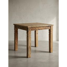 KADIMA DESIGN Esstisch Mango Massivholz Quadratisch Landhausstil WL5.077, Hellbraun 80x80x76 cm