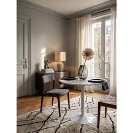 KADIMA DESIGN Esstisch &ndash; Rund Wei&szlig; Hochglanz 75x75x74 cm f&uuml;r 2 Personen