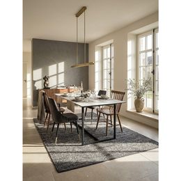 KADIMA DESIGN Esstisch Keramik Glas Metall Rechteckig Marmoroptik Gro&szlig;, Wei&szlig; 180x90x76 cm