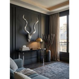 KADIMA DESIGN Wanddeko Hirschgeweih Aluminium silberfarben 80 cm im Landhausstil