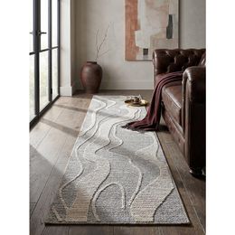 L&auml;ufer abstrakt Grau 78 x 230 cm - LEAM KADIMA DESIGN