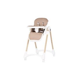 Chipolino Kinderhochstuhl Candy Shop, 4 R&auml;der, verstellbar, Fu&szlig;st&uuml;tze, faltbar wei&szlig; beige