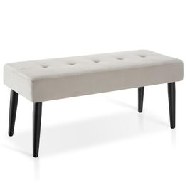 TecTake&reg; Sitzbank, mit Samt oder Boucl&eacute;, bodenschonende Kunststoffkappen, Belastbarkeit 220 kg, 95 x 38 x 45 cm