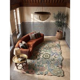 Wollteppich floral Gr&uuml;n 120 x 170 cm - CHAR KADIMA DESIGN