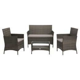 SVITA Sitzgruppe, Grau, Kunststoff, Gartenm&ouml;bel, Gartenm&ouml;bel-Sets