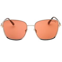 Tom Ford Sonnenbrille Mit Gl&auml;nzendem, Dunkelrutheniumfarbenem Rahmen Und Braun Verspiegelten Gl&auml;sern