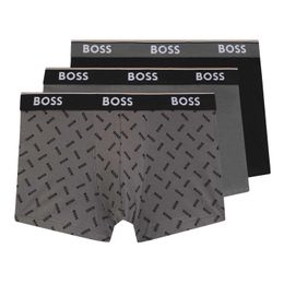 BOSS - "Bodywear" Boxershorts f&uuml;r Herren (3er-Pack) (Schwarz/Grau)