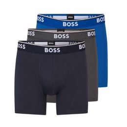 BOSS - Boxershorts f&uuml;r Herren (3er-Pack) (Marine/Blau/Grau)