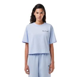 Lacoste - kurzes T-Shirt f&uuml;r Damen, Rundhalsausschnitt (Blau)