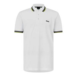 BOSS - "Paddy" Poloshirt f&uuml;r Herren (Wei&szlig;/Gr&uuml;n)