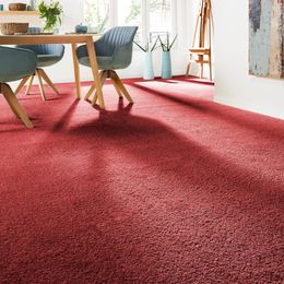 Teppichboden ANDIAMO "Verona, Velours, Gesamth&ouml;he 6 mm, Luxusklasse LC2", rot, B:400cm L:400cm, Kunstfaser, Teppiche, Uni Farben, Breite 400 cm oder 500 cm, strapazierf&auml;hig, pflegeleicht