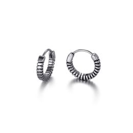 Paar Creolen Firetti "Schmuck Geschenk Edelstahl Ohrschmuck Ohrringe Classic", altsilberfarben, schwarz, Ohrringe, Damen, 15,4mm, Edelstahl